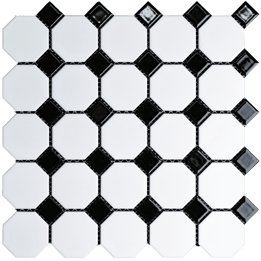 Heteromorphic Octagon - Dot 95 - Matte White with Glossy Black Dots ...