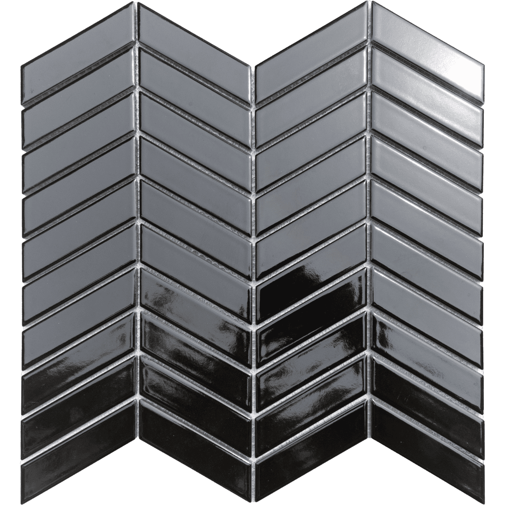 Heteromorphic Chevron - Glossy Charcoal - Mosaic Experts